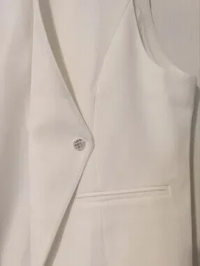 SHEIN | Jackets & Coats | Shein White Satinlook Sleeveless Vest | Poshmark